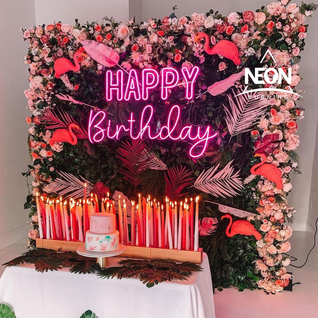 Custom Neon Sign | Happy Birthday Neon Lights | Birthday Gift ...