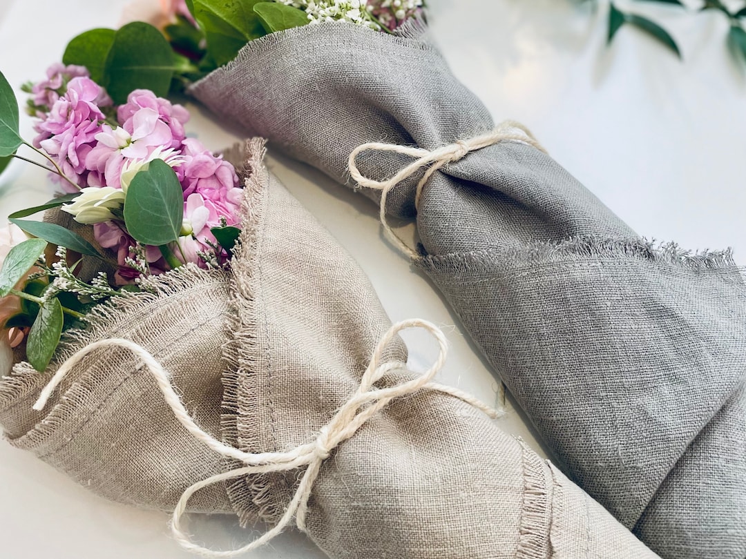 Handmade Linen Bouquet Wrap: Rustic Wedding Decor - Etsy