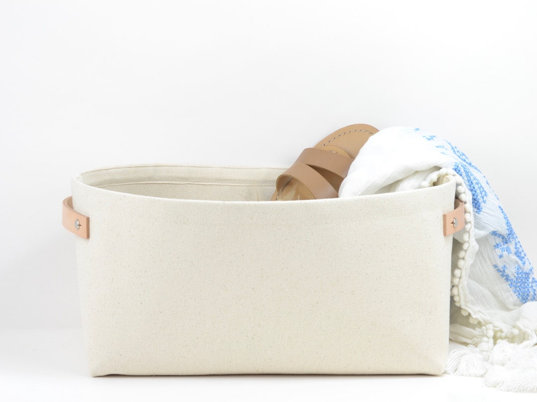 Natural Cotton Canvas Storage Basket | Minimalist Modern | Eco Friendly ...