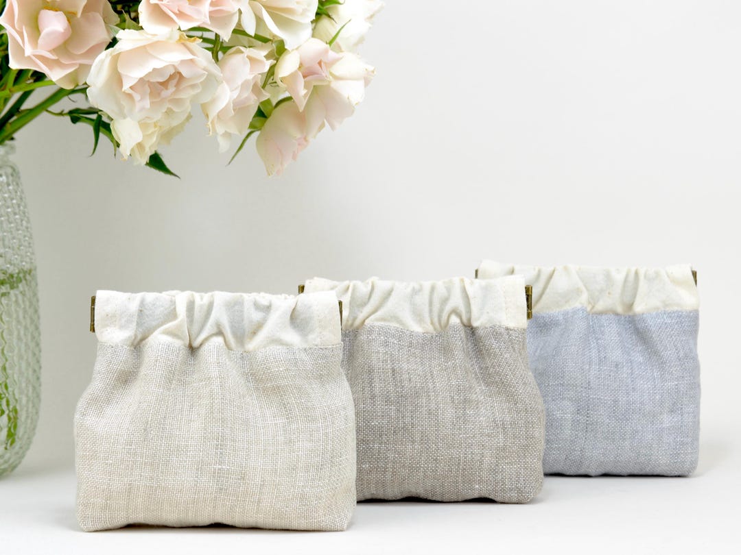 Italian Linen Squeeze Pouch: Minimalist Travel Purse - Etsy