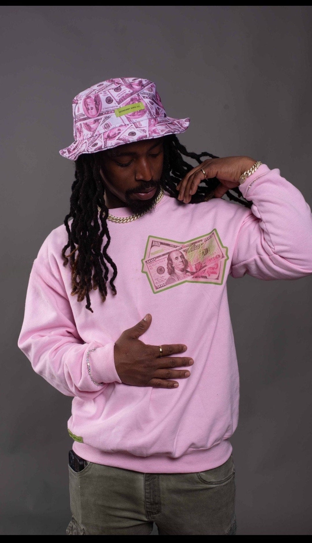 HOLOGRAPHIC MONEY CREWNECK - Mooncandy Sweater - Pink Sweater - Money ...