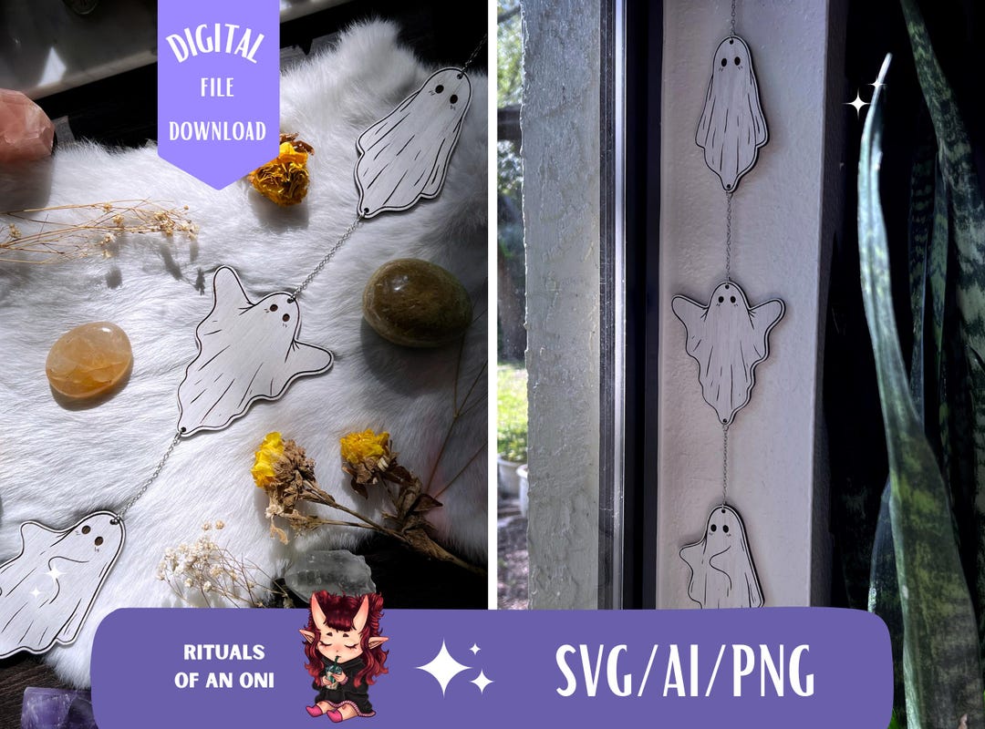 Ghost Wall Hanging SVG, Laser Ready File, Halloween Decor SVG, Ghost ...