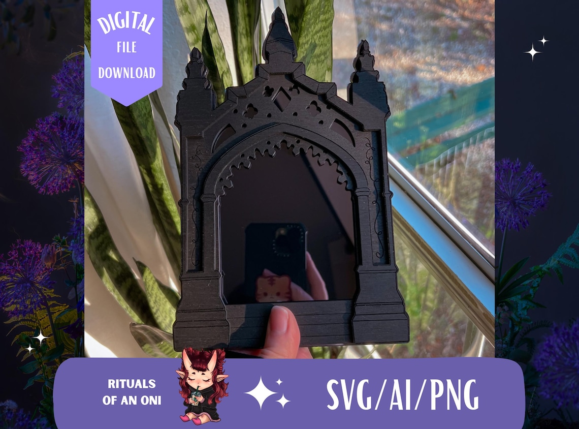 Gothic Mausoleum Frame SVG, Laser Ready SVG for Glowforge and Other ...