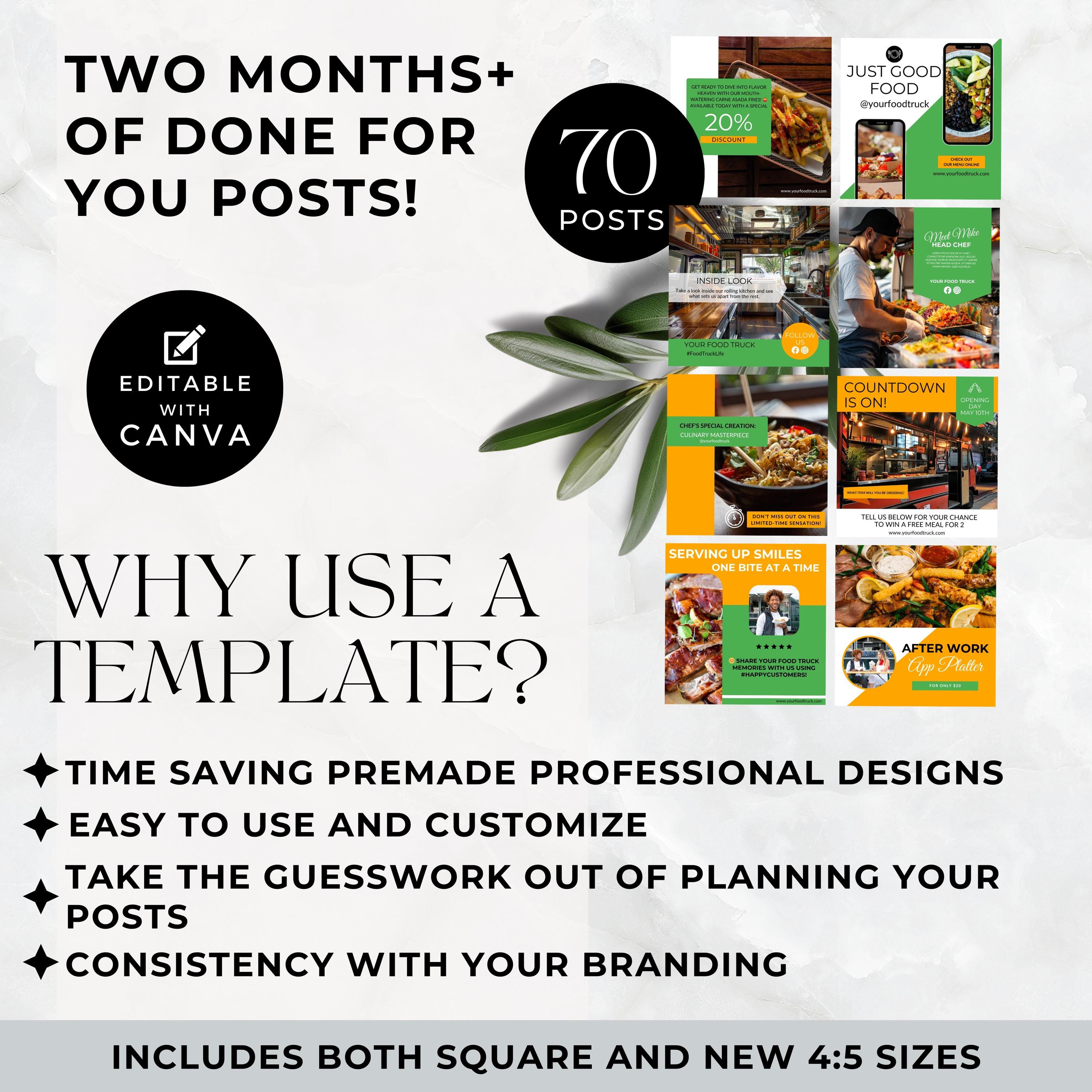 Food Truck Social Media Template, Instagram Template Done for You ...