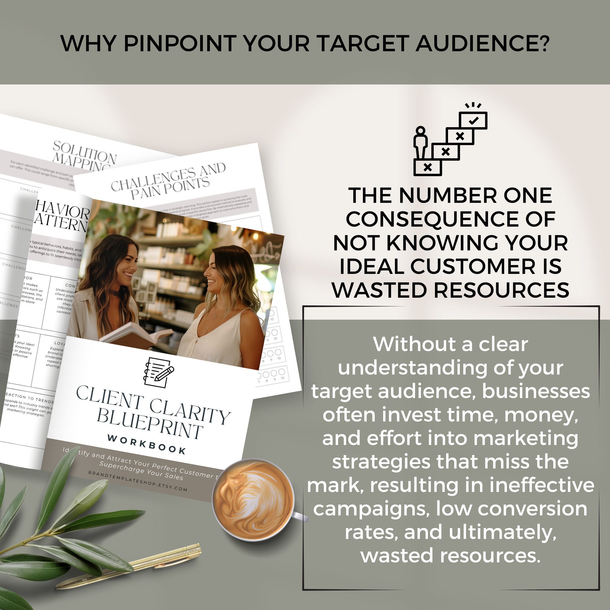 Ideal Client Workbook, Target Audience Worksheet, Customer Avatar ...