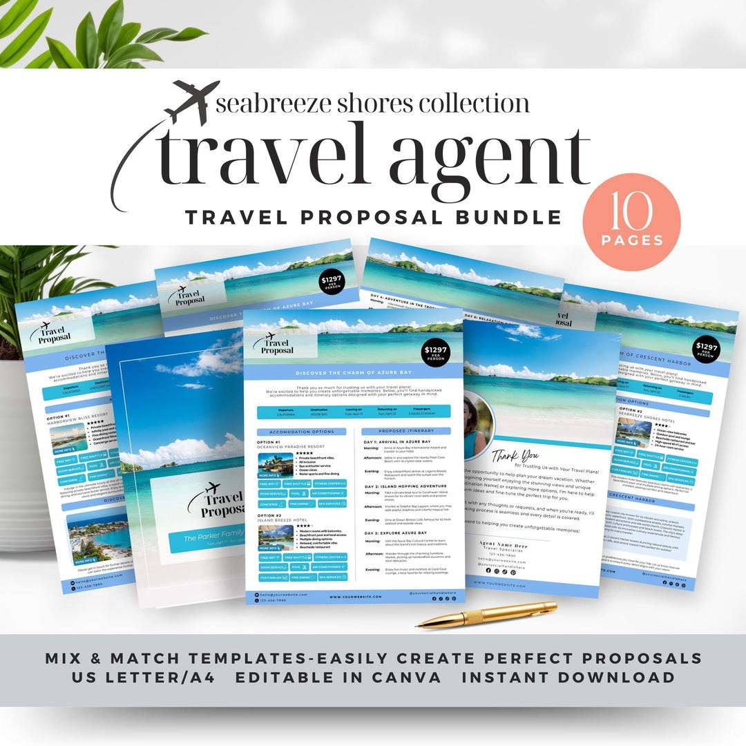 Travel Agent Trip Proposal, Resort Comparison Guide Template ...