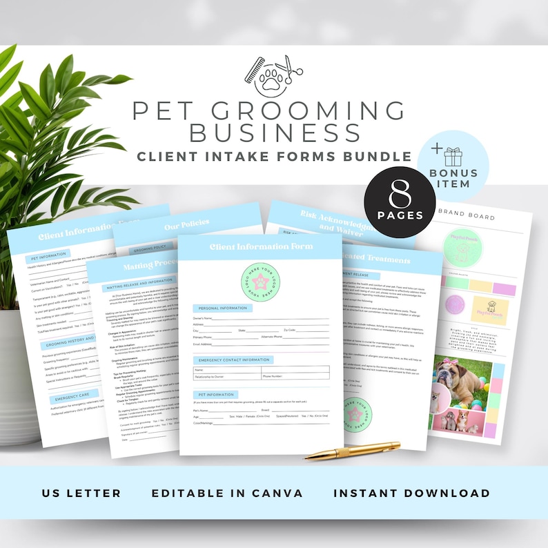 Pet Grooming Release Forms, Salon Client Intake Form, Consent and ...