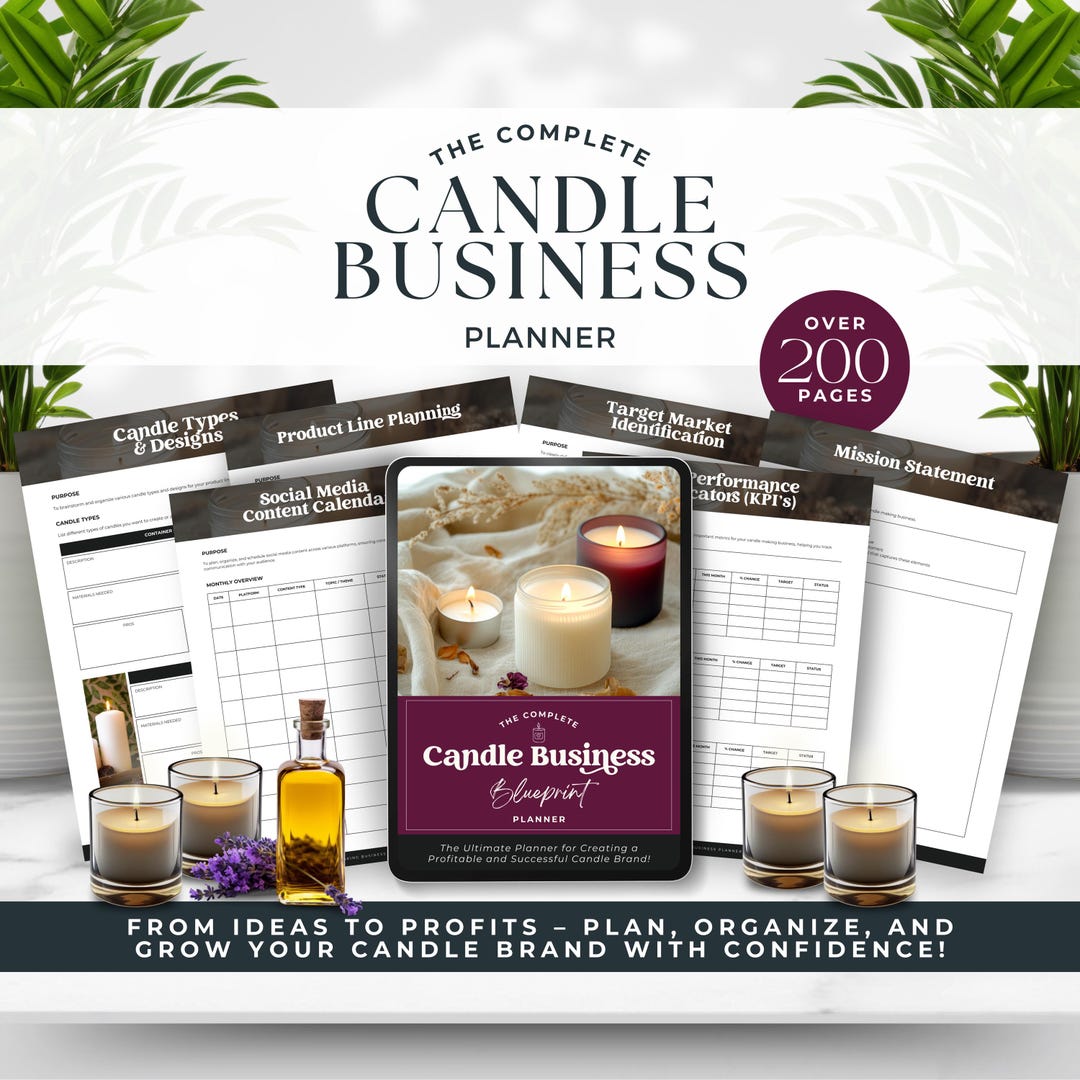 Candle Making Business Planner, Plan Template, Printable, Canva ...
