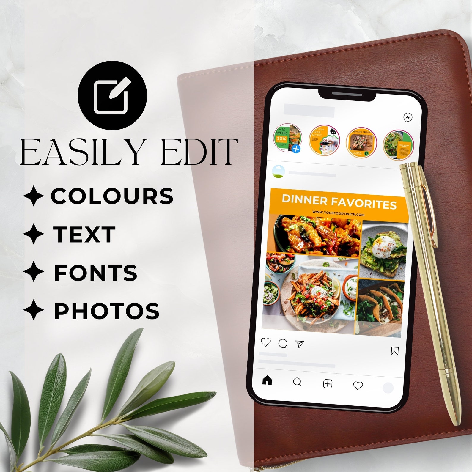 Food Truck Social Media Template, Instagram Template Done for You ...