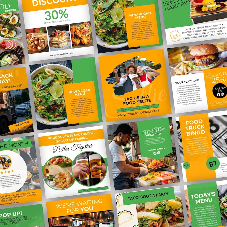 Food Truck Social Media Template, Instagram Template Done for You ...