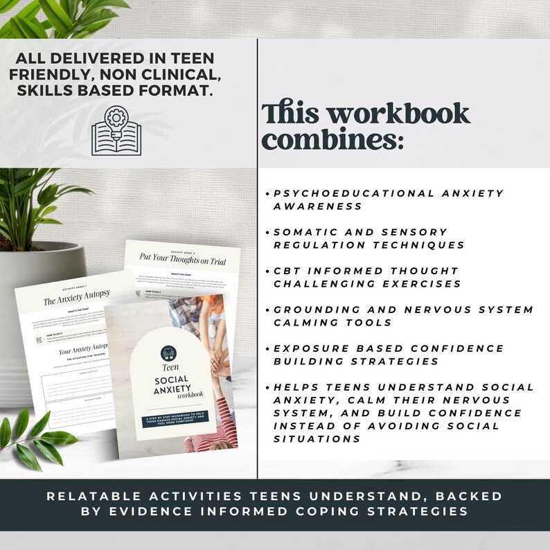 Social Anxiety for Teens Activities, Coping Skills Worksheets, Therapy ...