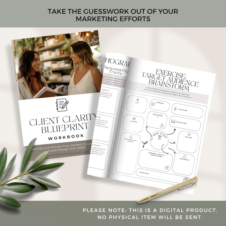 Ideal Client Workbook, Target Audience Worksheet, Customer Avatar ...