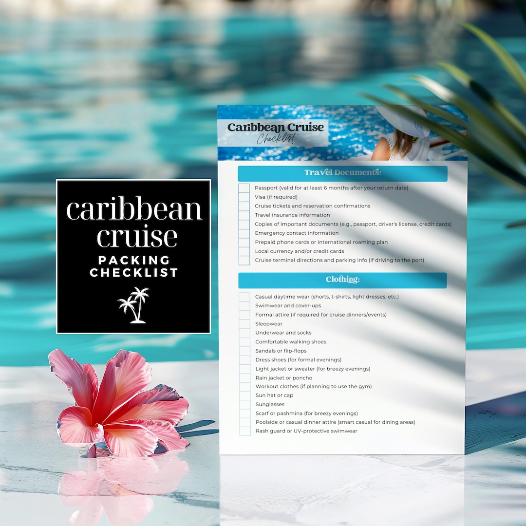 Caribbean Cruise Packing List, Printable Digital Download, Checklist ...