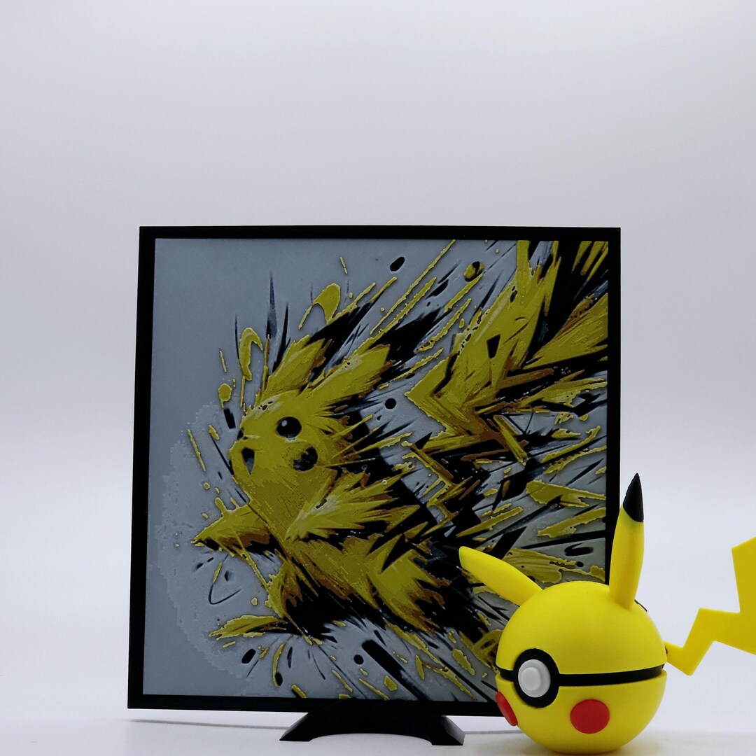 3D Printed Pikachu Wall Art With Pokéball Prop Pokémon Collectible ...