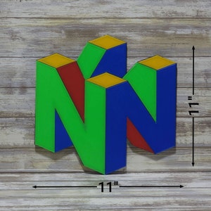 Retro N64 Emblem Wall Art 3D Printed Iconic Gaming Decor - Etsy