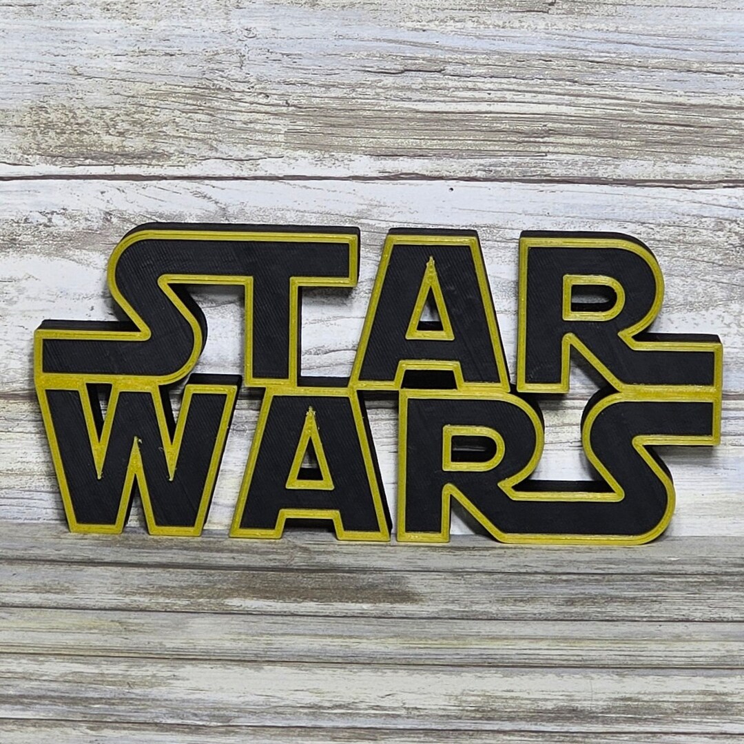 3D Printed Star Wars Logo Sign Freestanding, Customizable Home Decor ...