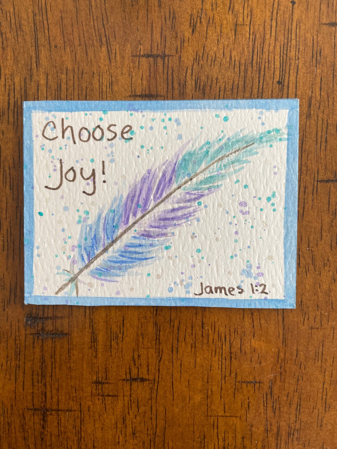 Magnet Bible Verse Feather Design Handmade Watercolor Hand Painted - Etsy