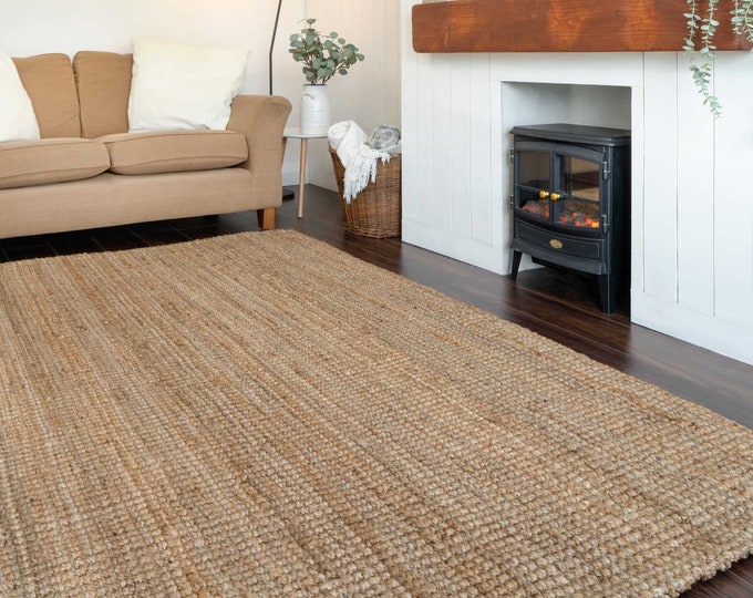 Chunky Natural Boucle Jute Rustic Boho Sisal Living Area Rug - Etsy