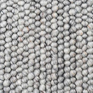 Grey Pebble Textured Wool Living Room Rug Luxury Thick Cosy Bedroom ...