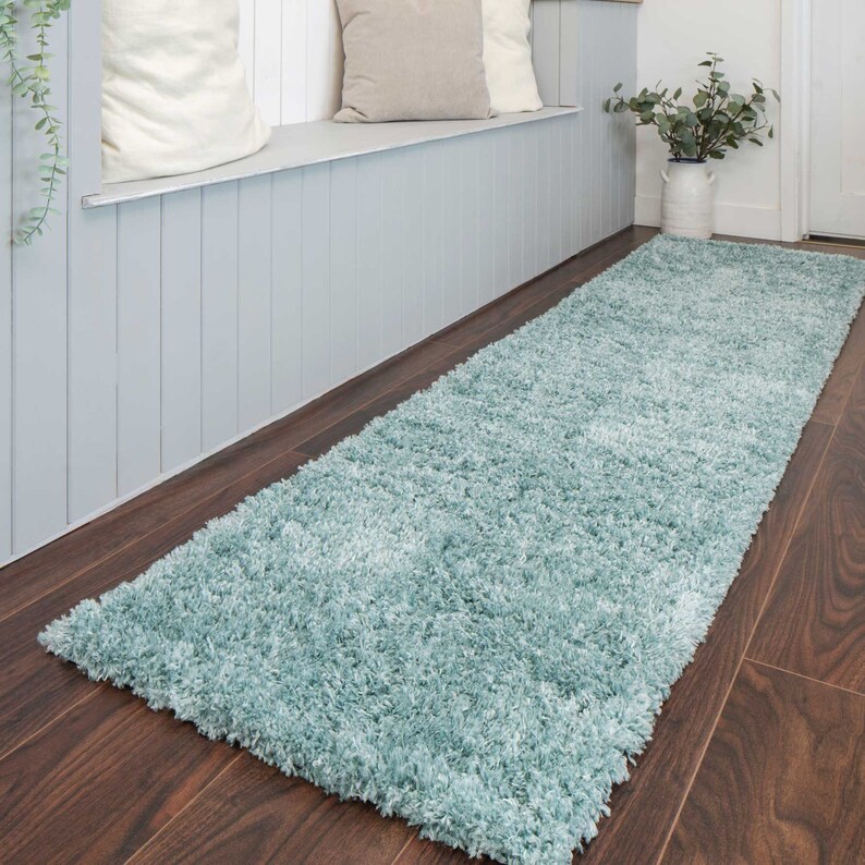 Duck Egg Blue Super Soft Shaggy Rug Warm Living Area Bedroom - Etsy
