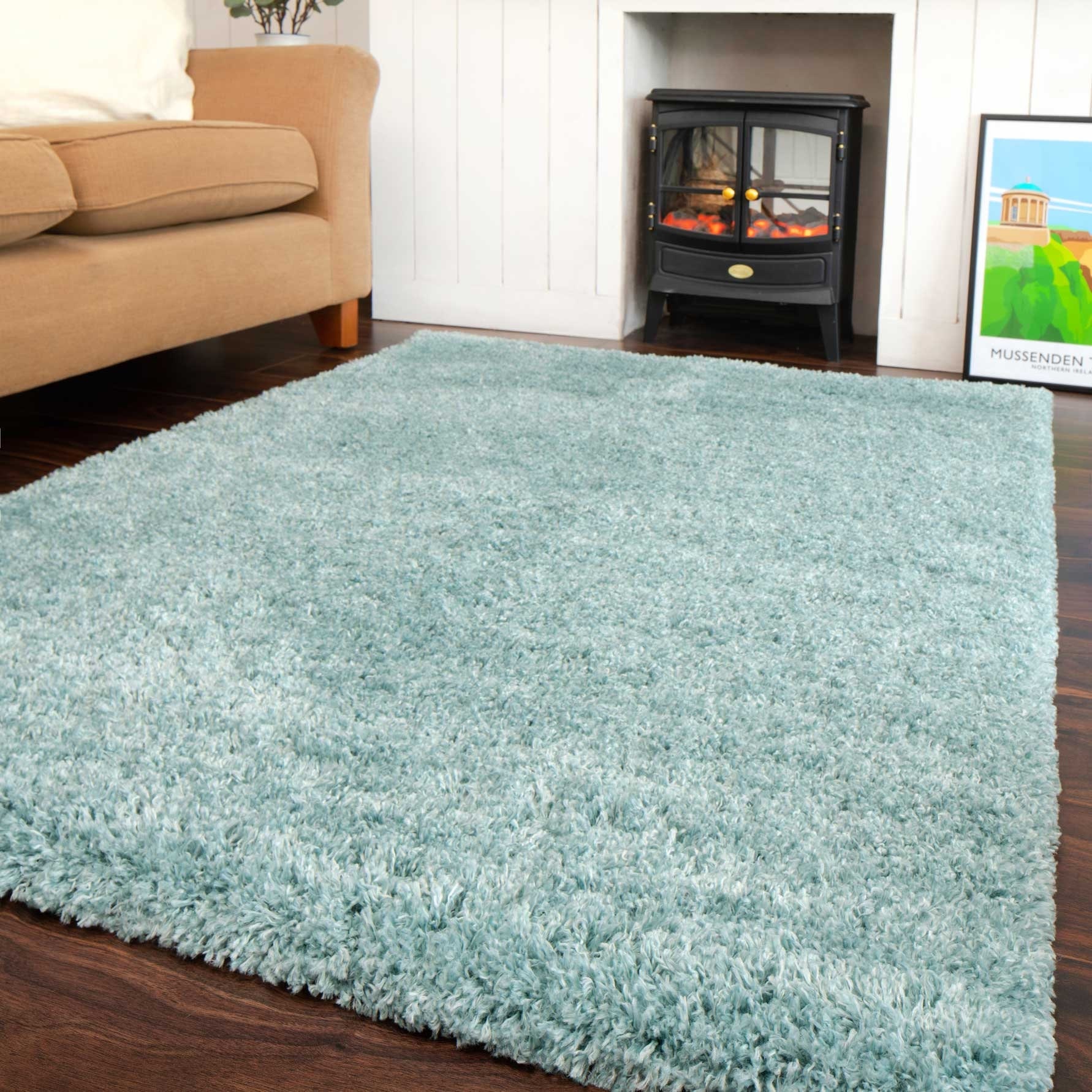 Duck Egg Blue Super Soft Shaggy Rug Warm Living Area Bedroom - Etsy