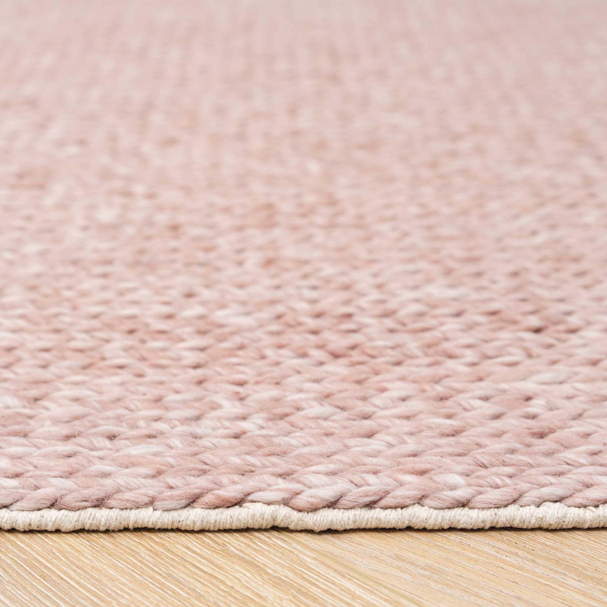 Blush Pink Wool Rug Plait Textured Area Rug Living Room - Etsy UK