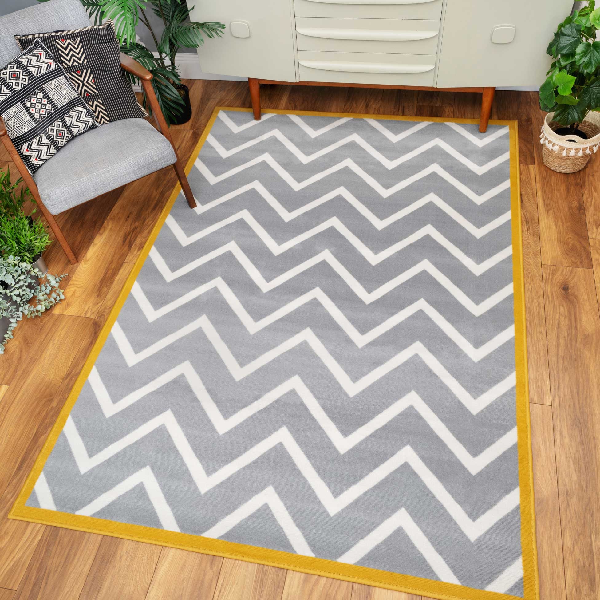 Gray Chevron Area Rug