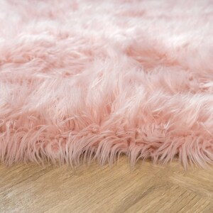 Blush Pink Faux Fur Sheepskin Rug Large Living Room Hygge Rugs - Etsy UK