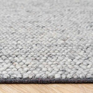 Grey Pebble Textured Wool Living Room Rug Luxury Thick Cosy Bedroom ...