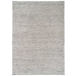 Grey Pebble Textured Wool Living Room Rug Luxury Thick Cosy Bedroom ...