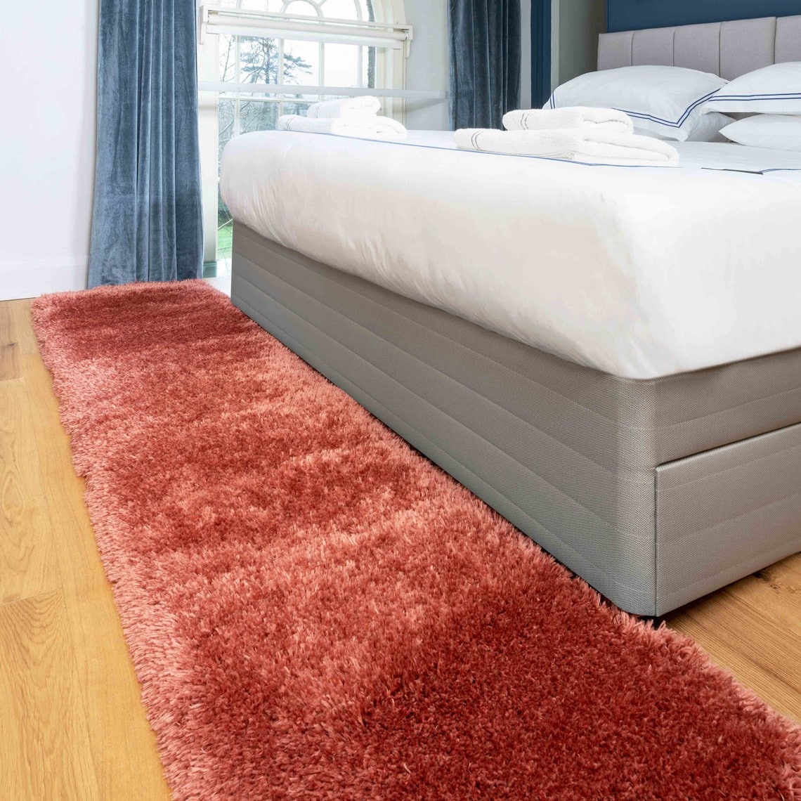 Deluxe Super Thick Terra Shaggy Rug Deep Terracotta Orange - Etsy UK