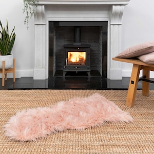 Blush Pink Faux Fur Sheepskin Rug Large Living Room Hygge Rugs - Etsy UK