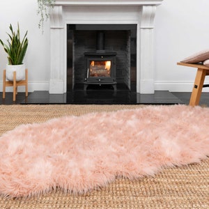 Blush Pink Faux Fur Sheepskin Rug Large Living Room Hygge Rugs - Etsy UK