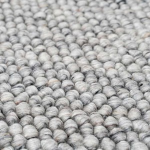 Grey Pebble Textured Wool Living Room Rug Luxury Thick Cosy Bedroom ...