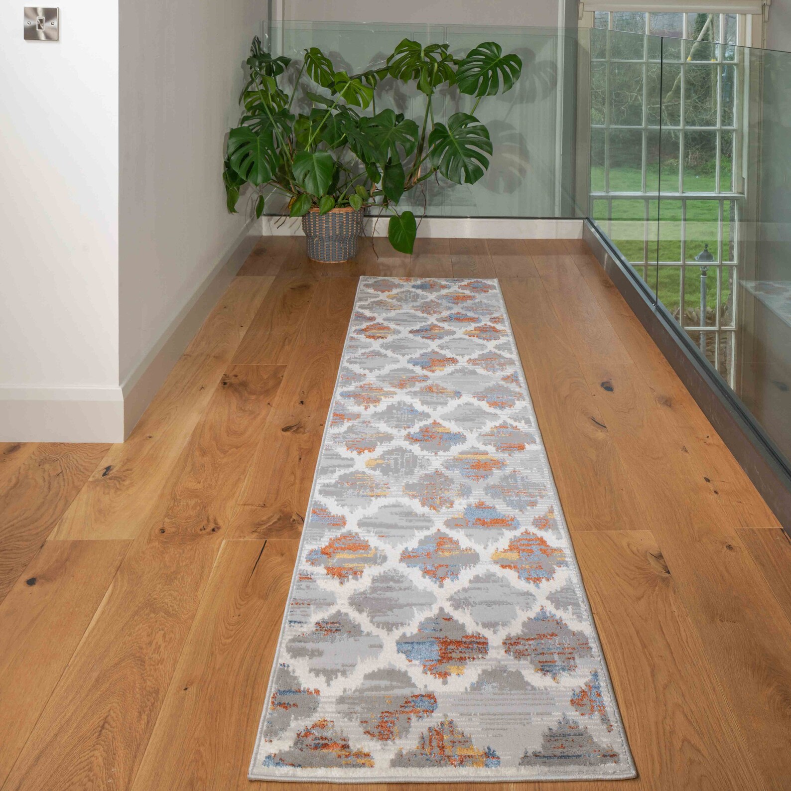 Grey Trellis Living Area Rug Blue Terra Distressed Bedroom - Etsy