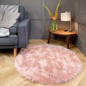 Blush Pink Faux Fur Sheepskin Rug Large Living Room Hygge Rugs - Etsy UK