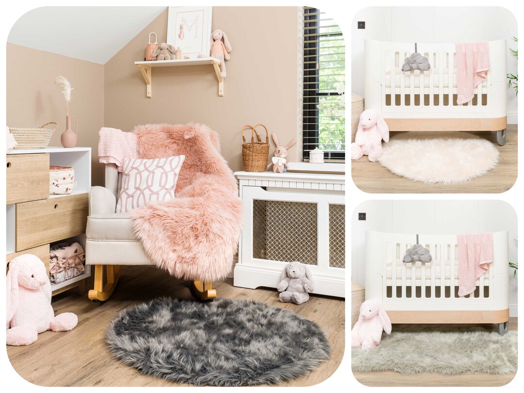 Faux Fur Sheepskin Mats Kids Bedroom Nursery Room Accessories Pelts ...