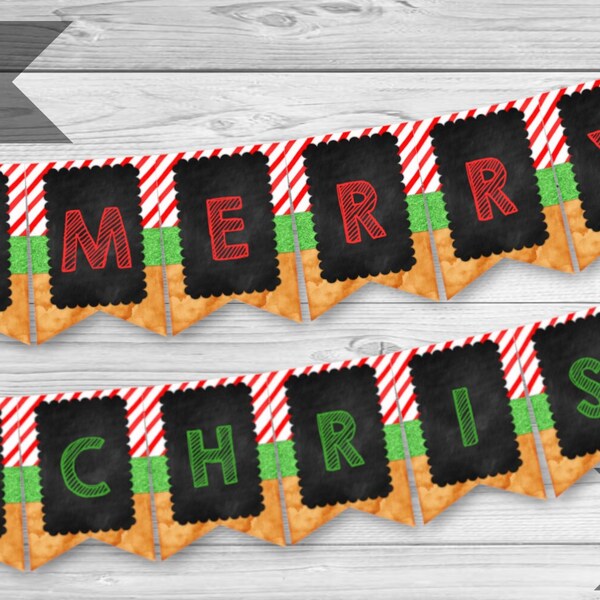 Merry Christmas Banner - Etsy