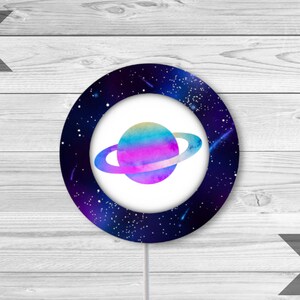 Alien Birthday Cupcake Toppers, Outer Space Printable 2 Inch Cupcake ...