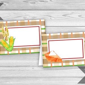 Thanksgiving Editable Food Tents, Turkey Food Labels, Harvest Party ...