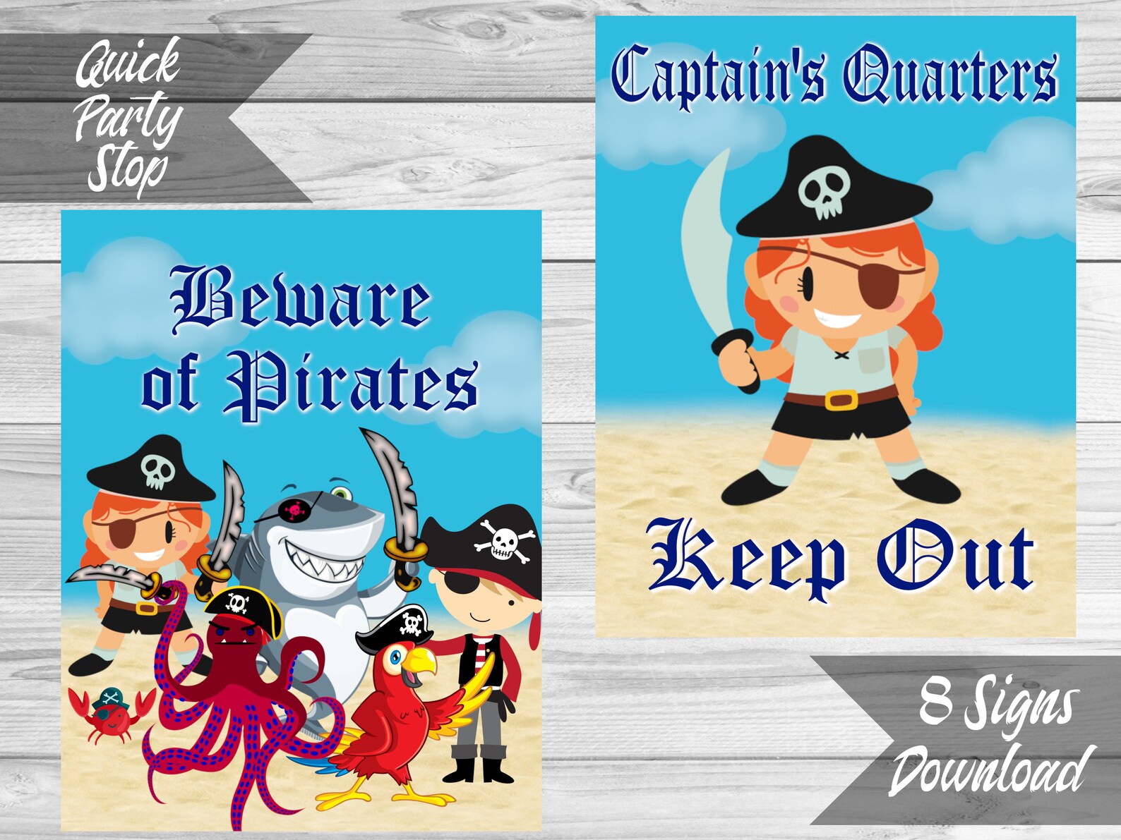 8 Printable Pirate Signs Digital Download Eight Signs for One Low Price ...