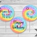 Tie Dye Birthday Cupcake Toppers, Tie Dye Printable 2 Inch Cupcake ...