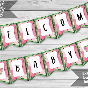 Watermelon Welcome Baby Banner, Watermelon Baby Shower, Pennant Banner ...