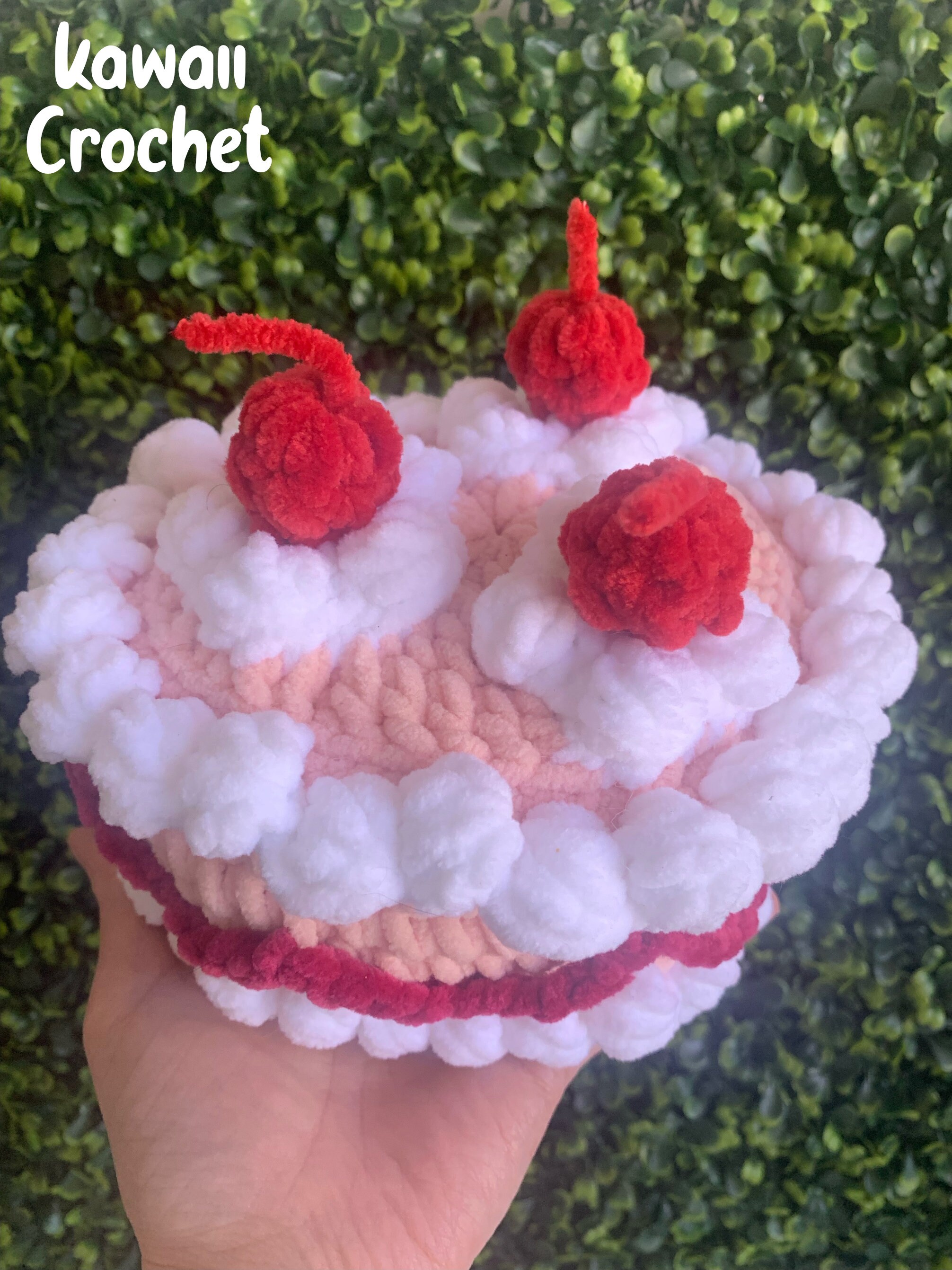 Crochet Forever Cake, Heart Cake Plushie, Crochet Birthday Cake ...