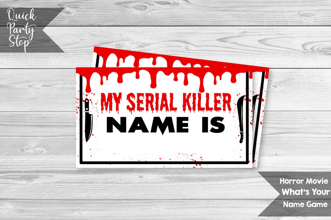 Horror Movie Name Game, Scary Movie Birthday Party, Printable Game ...