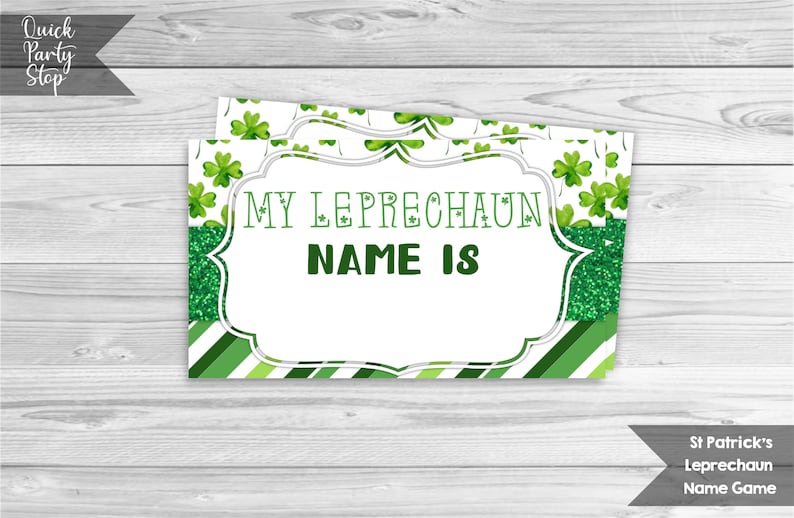 Leprechaun Name Game, St Patrick's Day Party, Printable Game Sheet ...