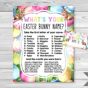 Easter Bunny Name Game, What's Your Easter Name, Easter Game, Printable ...