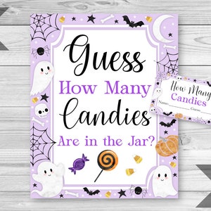 Little Boo Guess How Many Candies Sign and Tickets, Halloween Baby ...