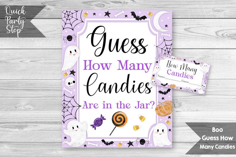 Little Boo Guess How Many Candies Sign and Tickets, Halloween Baby ...