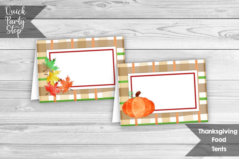 Thanksgiving Editable Food Tents, Turkey Food Labels, Harvest Party ...